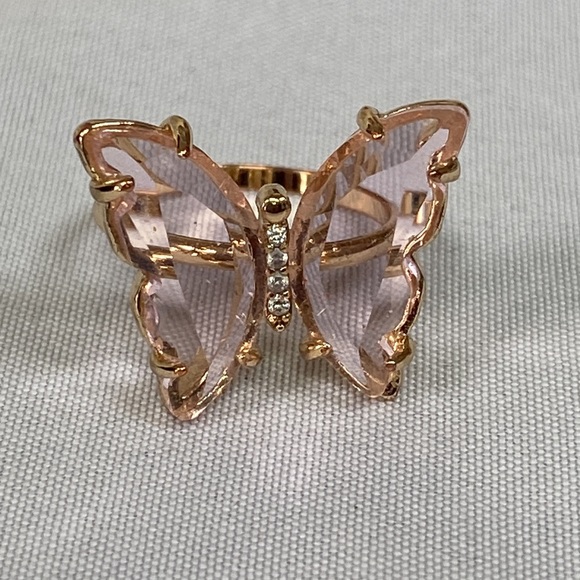 Jewelry | Light Pink Crystal Butterfly Ring | Poshmark